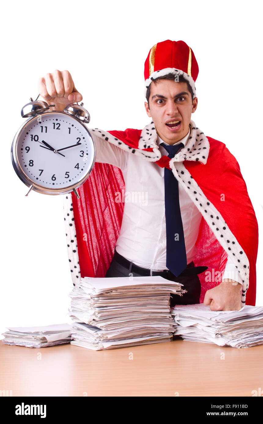 King businessman with lots of paperwork Stock Photo - Alamy