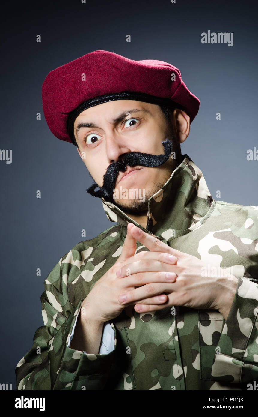 Funny soldier in military concept Stock Photo - Alamy