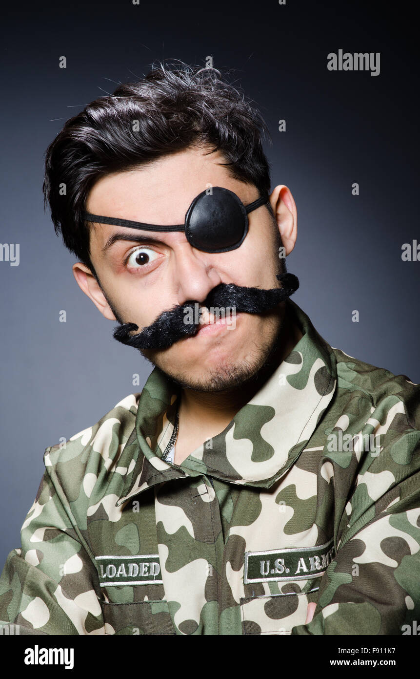 Funny soldier in military concept Stock Photo - Alamy