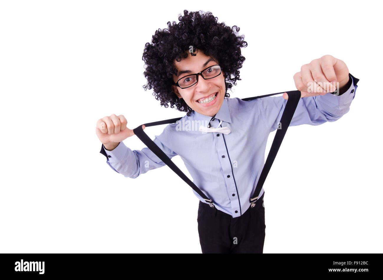Funny guy isolated on the white background Stock Photo - Alamy