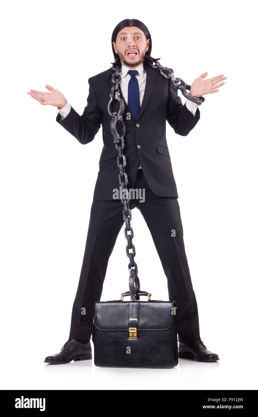 Man with chain isolated on the white Stock Photo - Alamy