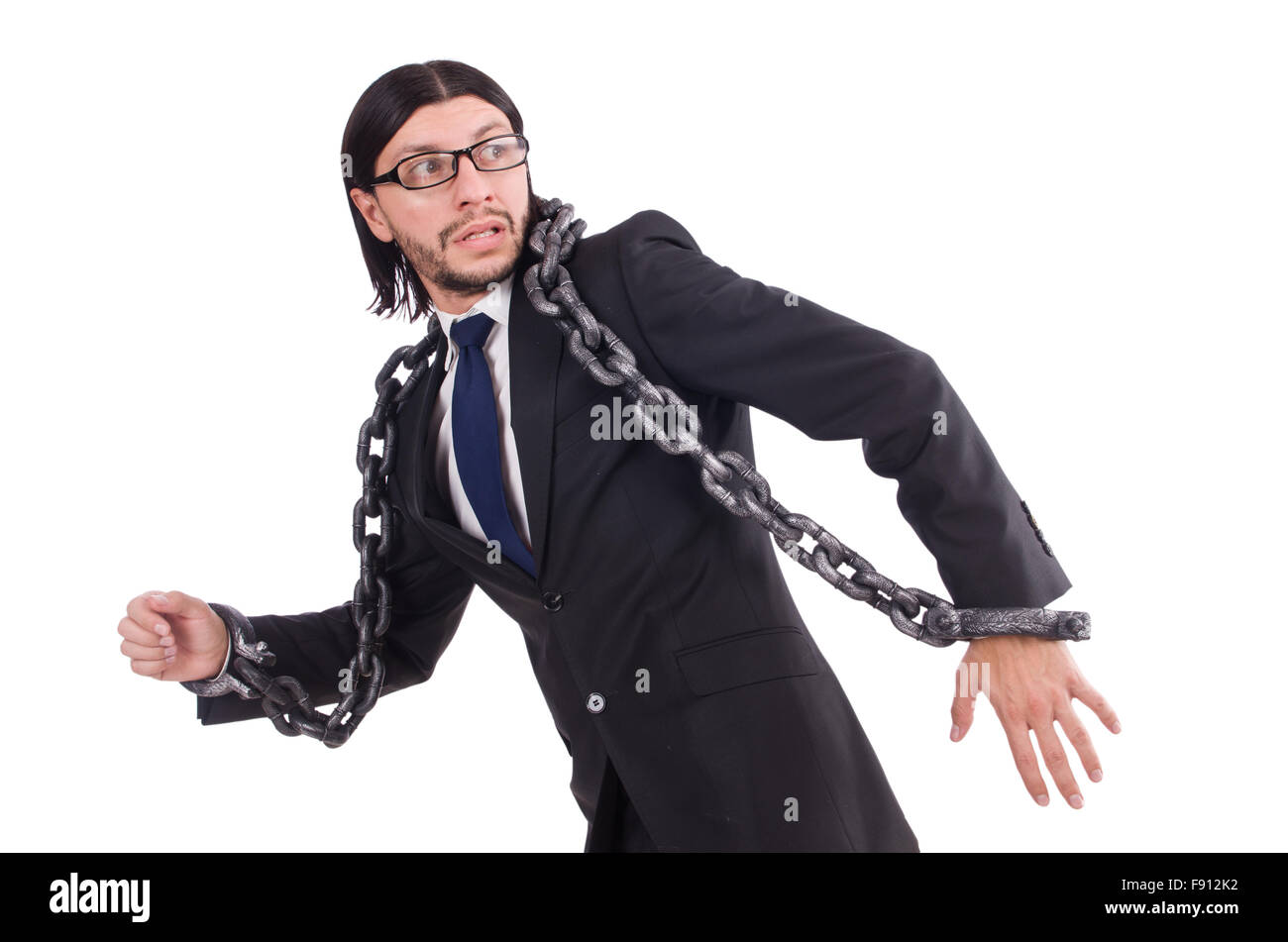 Man with chain isolated on the white Stock Photo - Alamy