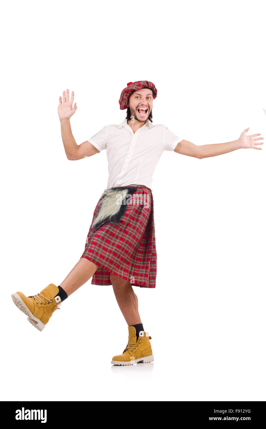 The dancing scotsman isolated on white Stock Photo - Alamy