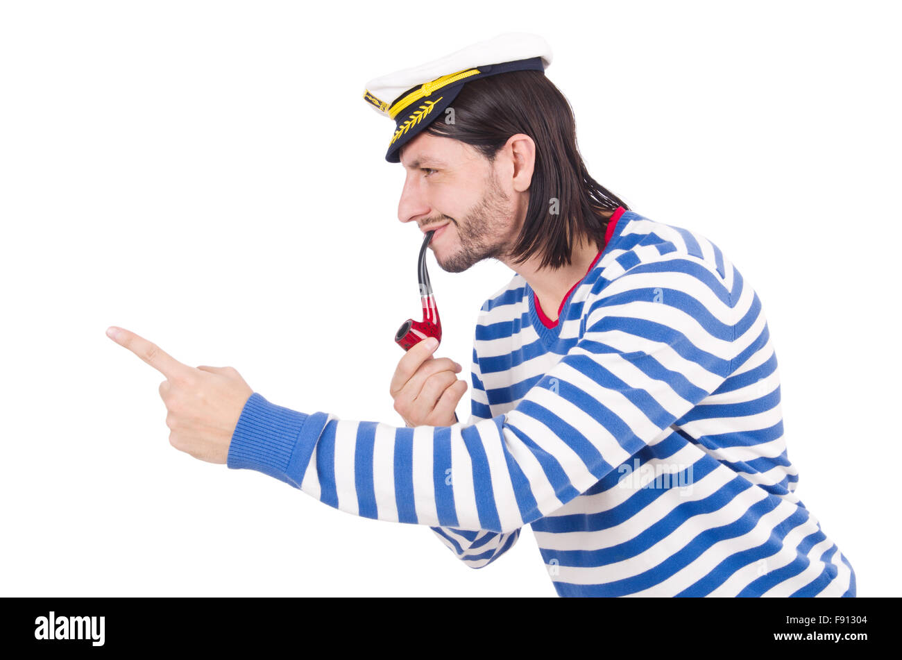 Funny sailor isolated on the white Stock Photo - Alamy