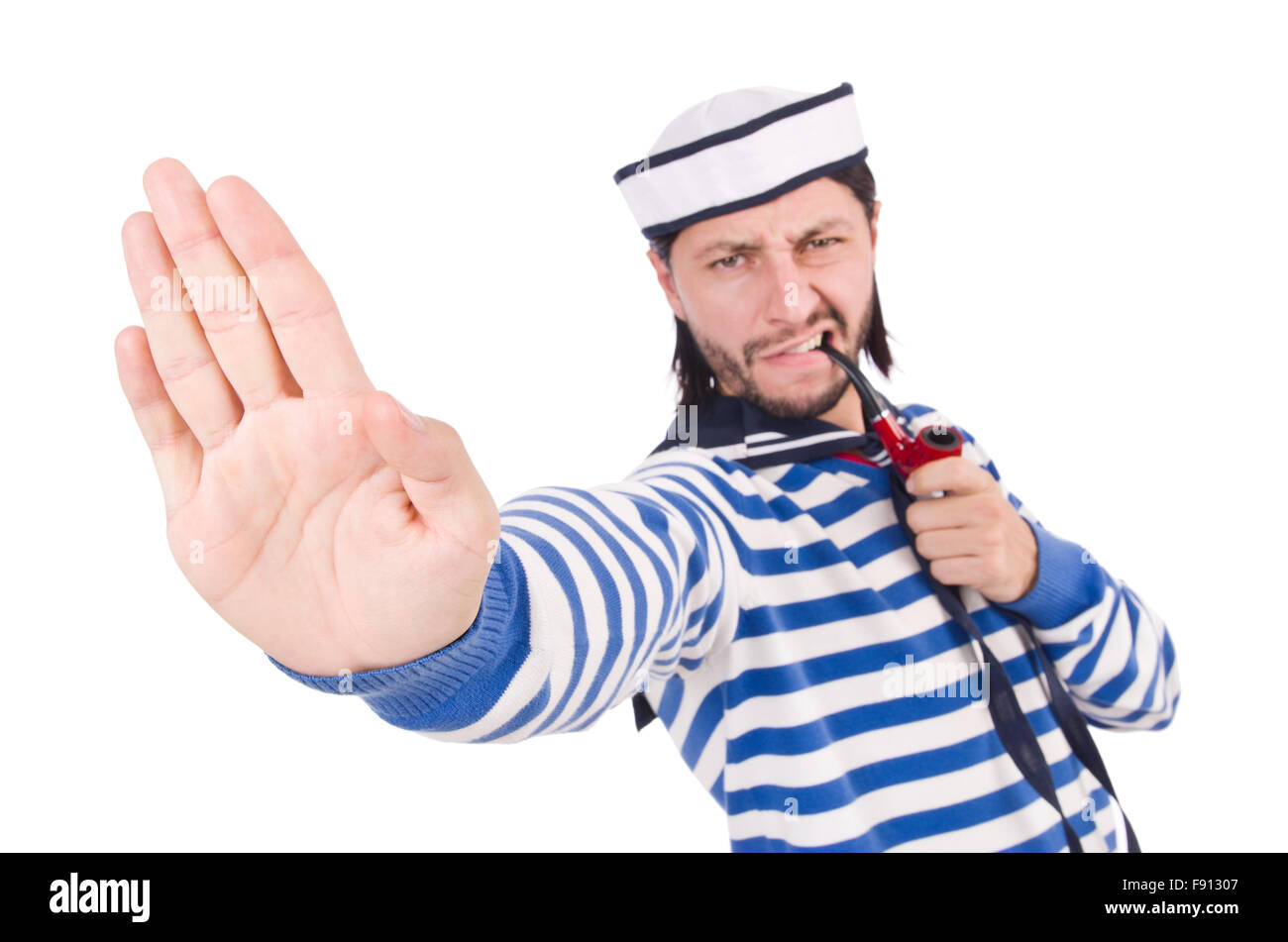 Funny sailor isolated on the white Stock Photo - Alamy