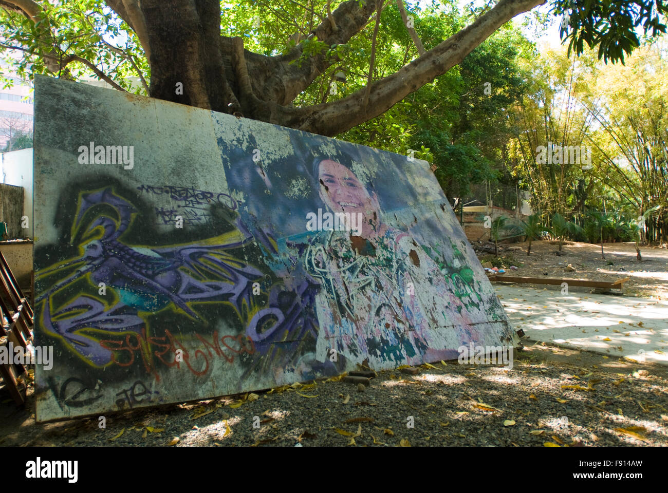 Deteriorated photo on poster Stock Photo - Alamy