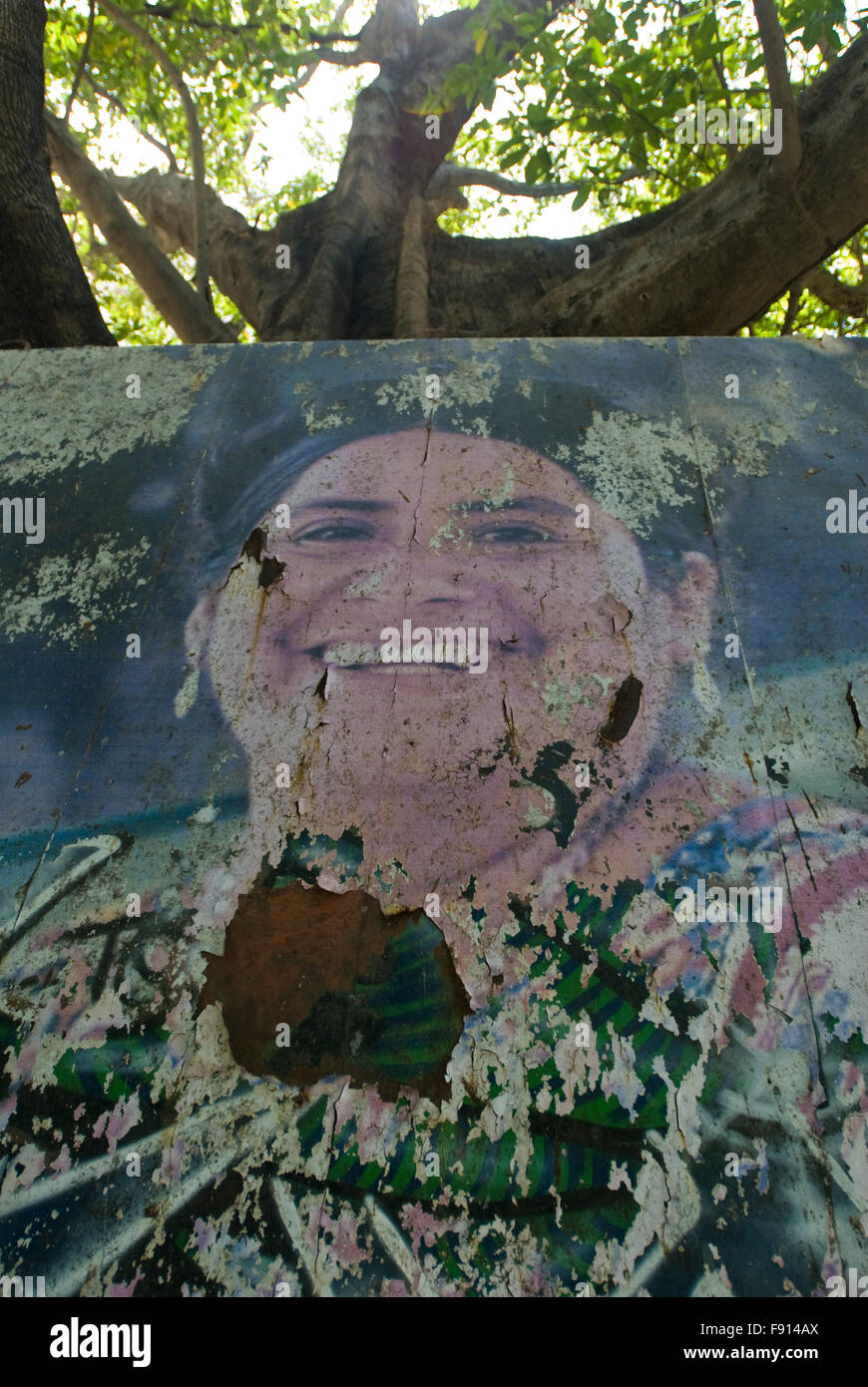 Deteriorated photo on poster Stock Photo - Alamy