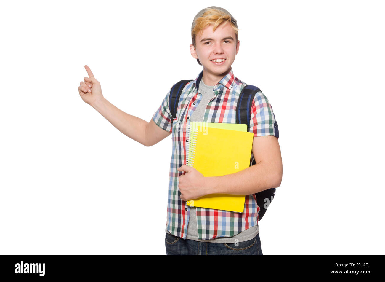 Young student isolated on white Stock Photo - Alamy