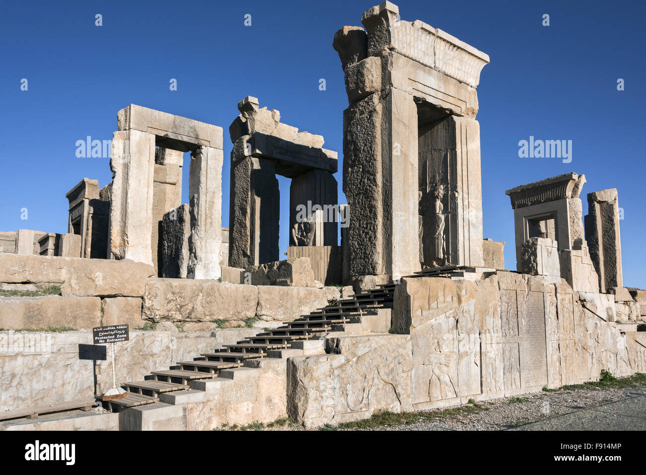 Western staircase of the Palace of Xerxes, built by Artaxerses III ...