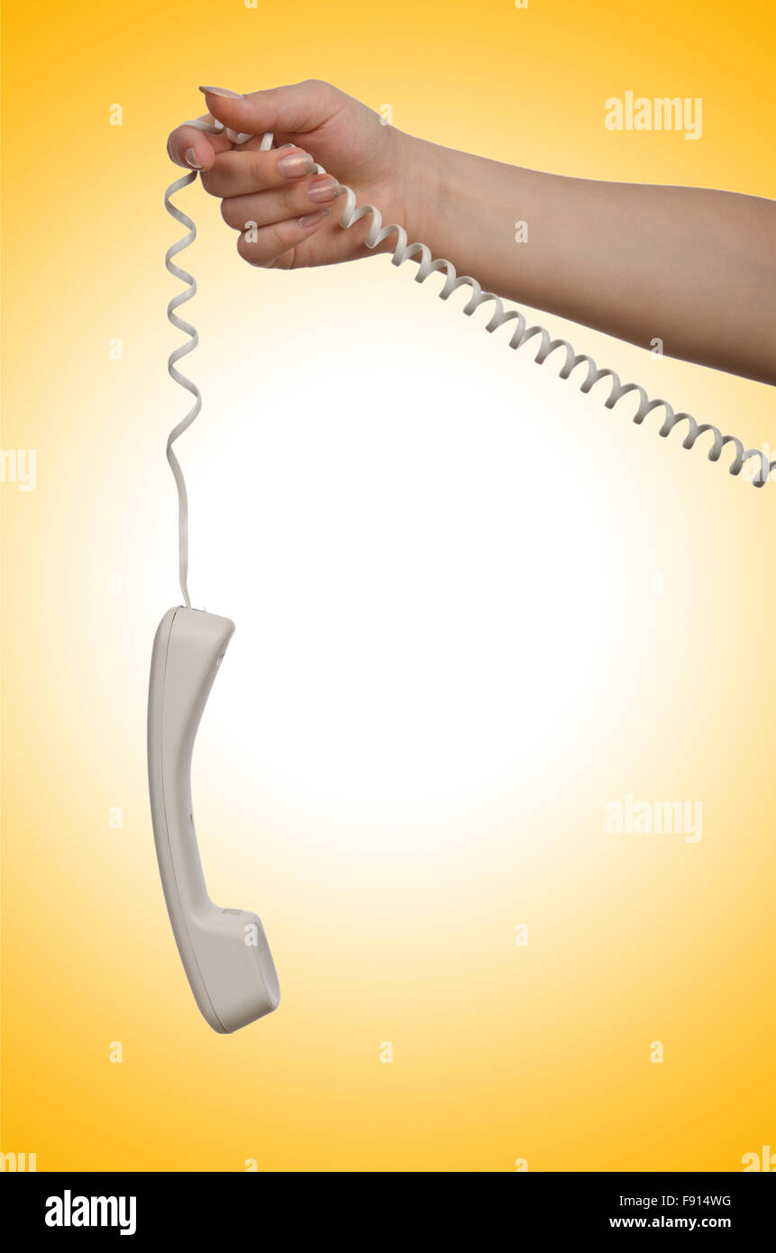 Hand with phone isolated on white Stock Photo - Alamy
