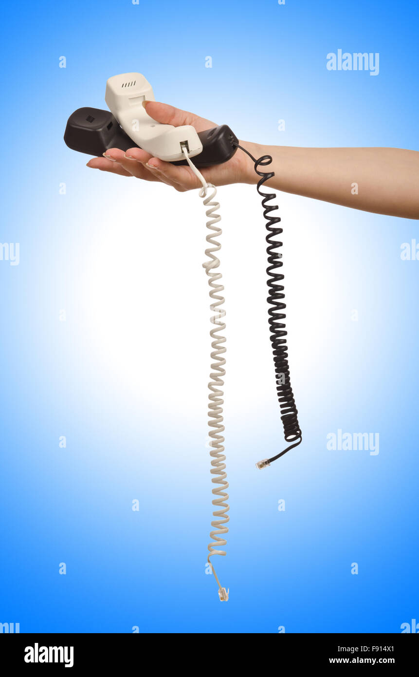 Hand with phone isolated on white Stock Photo - Alamy