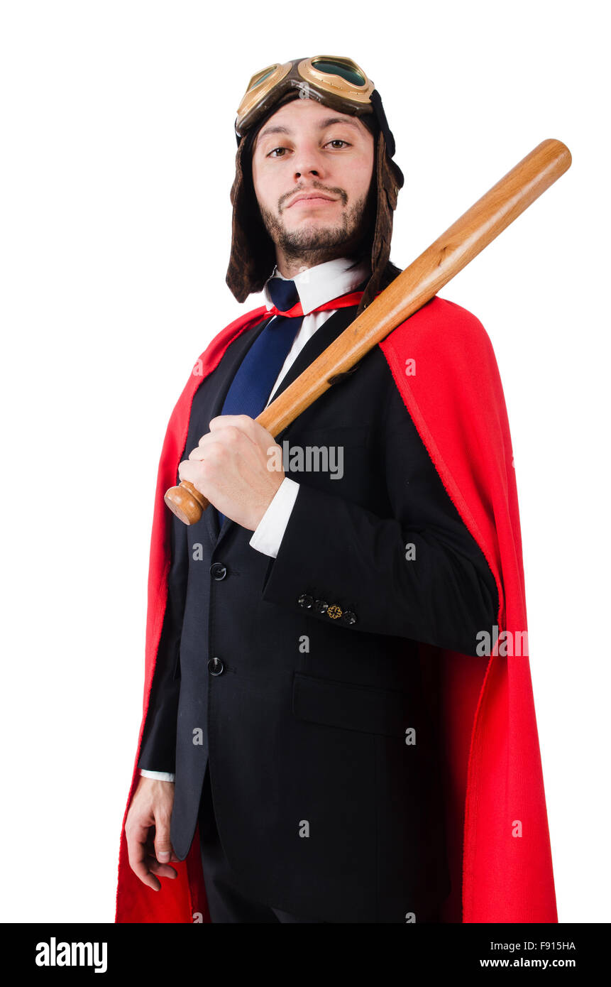 Man wearing red clothing in funny concept Stock Photo - Alamy