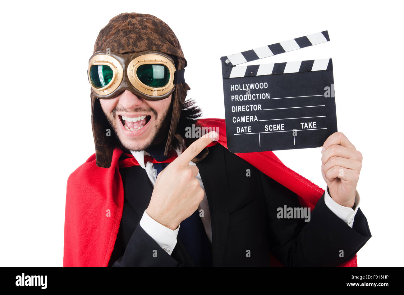 Man wearing red clothing in funny concept Stock Photo - Alamy