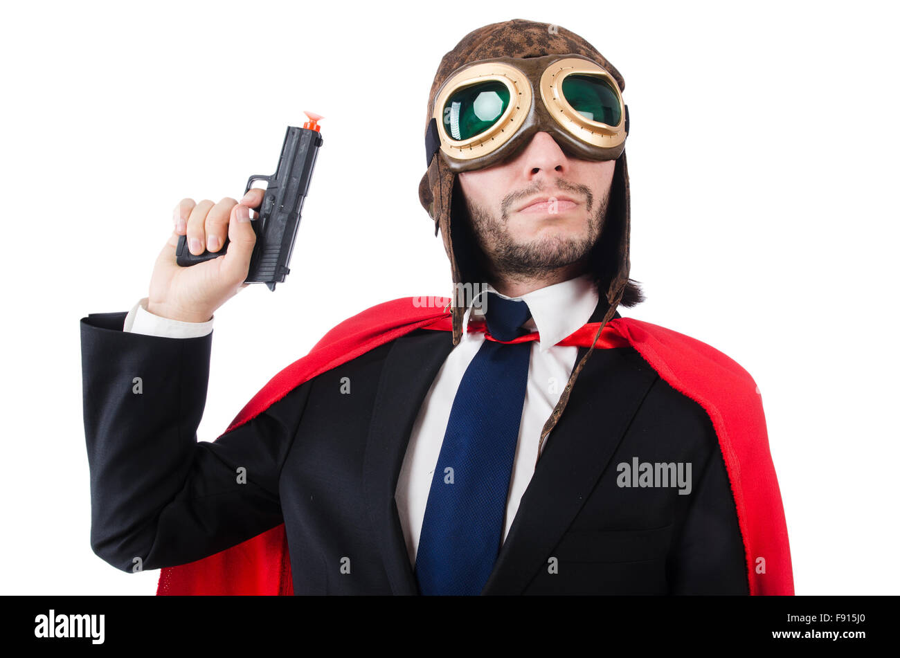 Man wearing red clothing in funny concept Stock Photo - Alamy