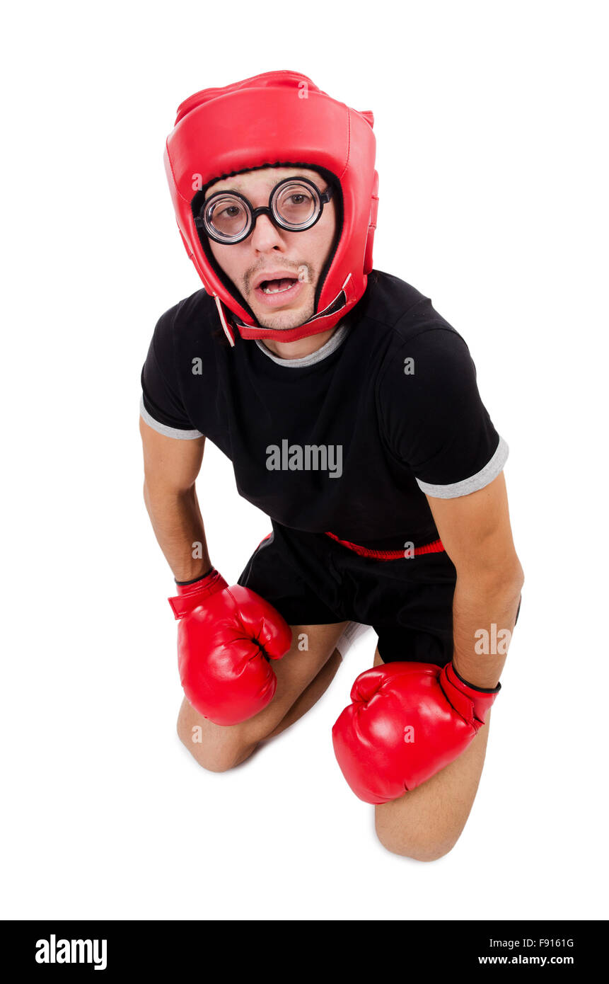 Funny boxer isolated on the white Stock Photo - Alamy
