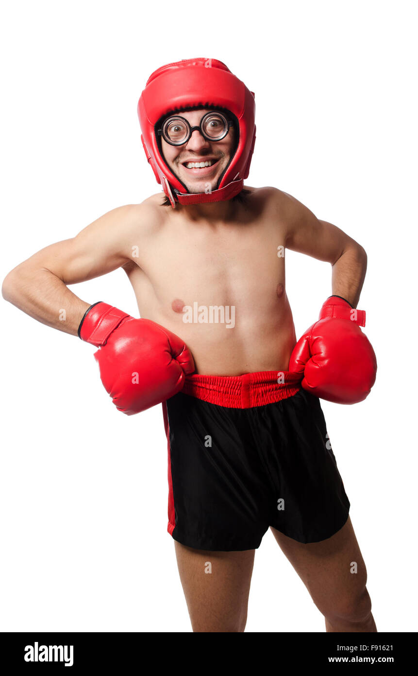 Funny boxer isolated on the white Stock Photo - Alamy