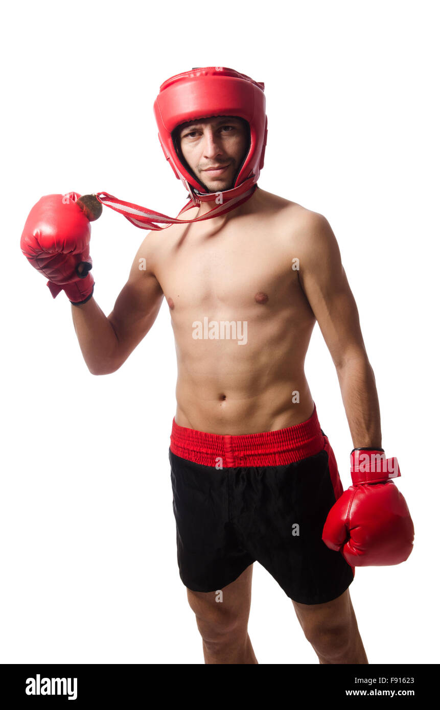 Funny boxer isolated on the white Stock Photo - Alamy