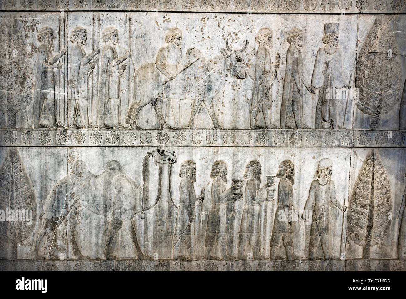 Apadana eastern staircase, Bactrian and Gandaran procession bringing ...