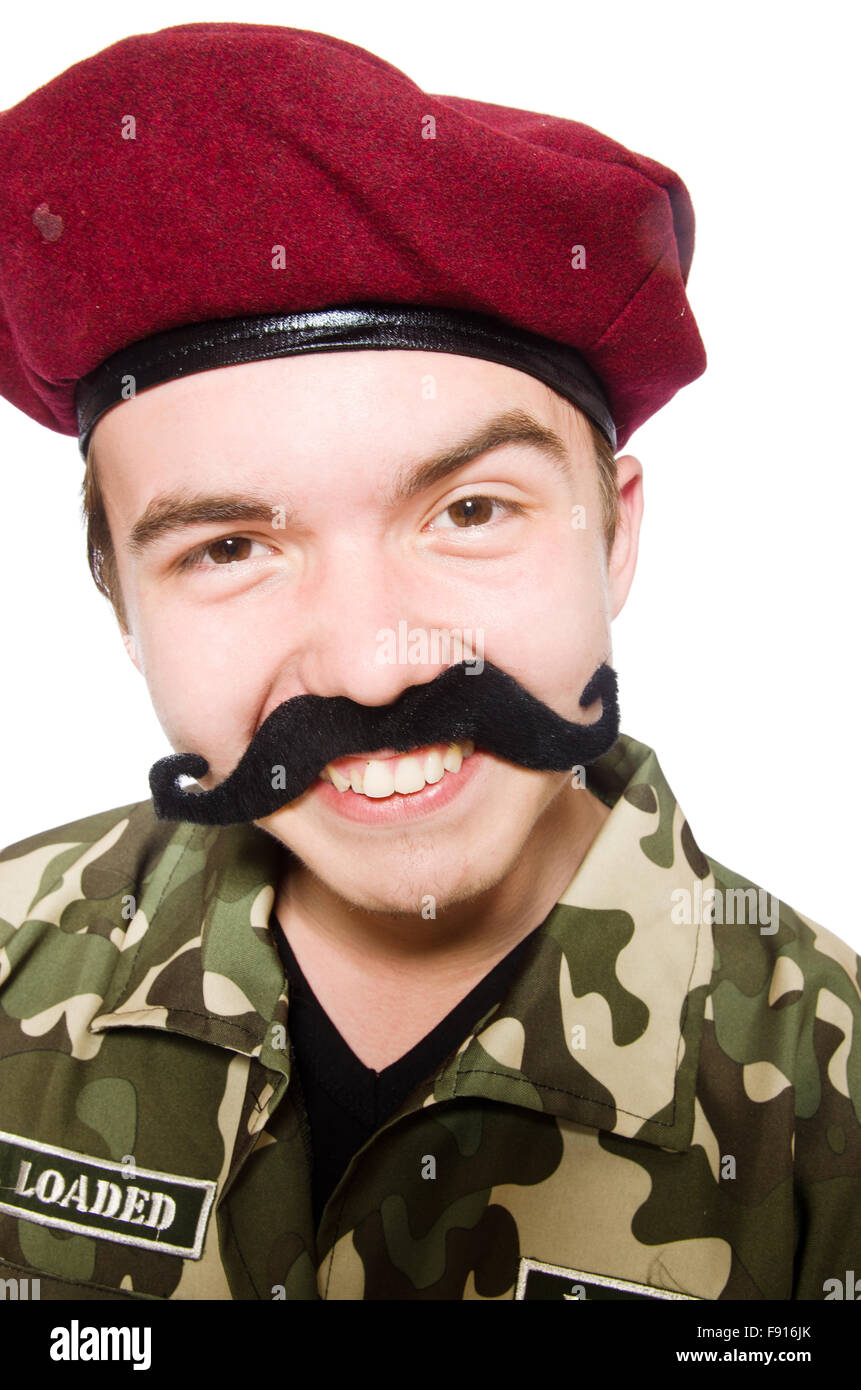 Funny soldier in military concept Stock Photo - Alamy
