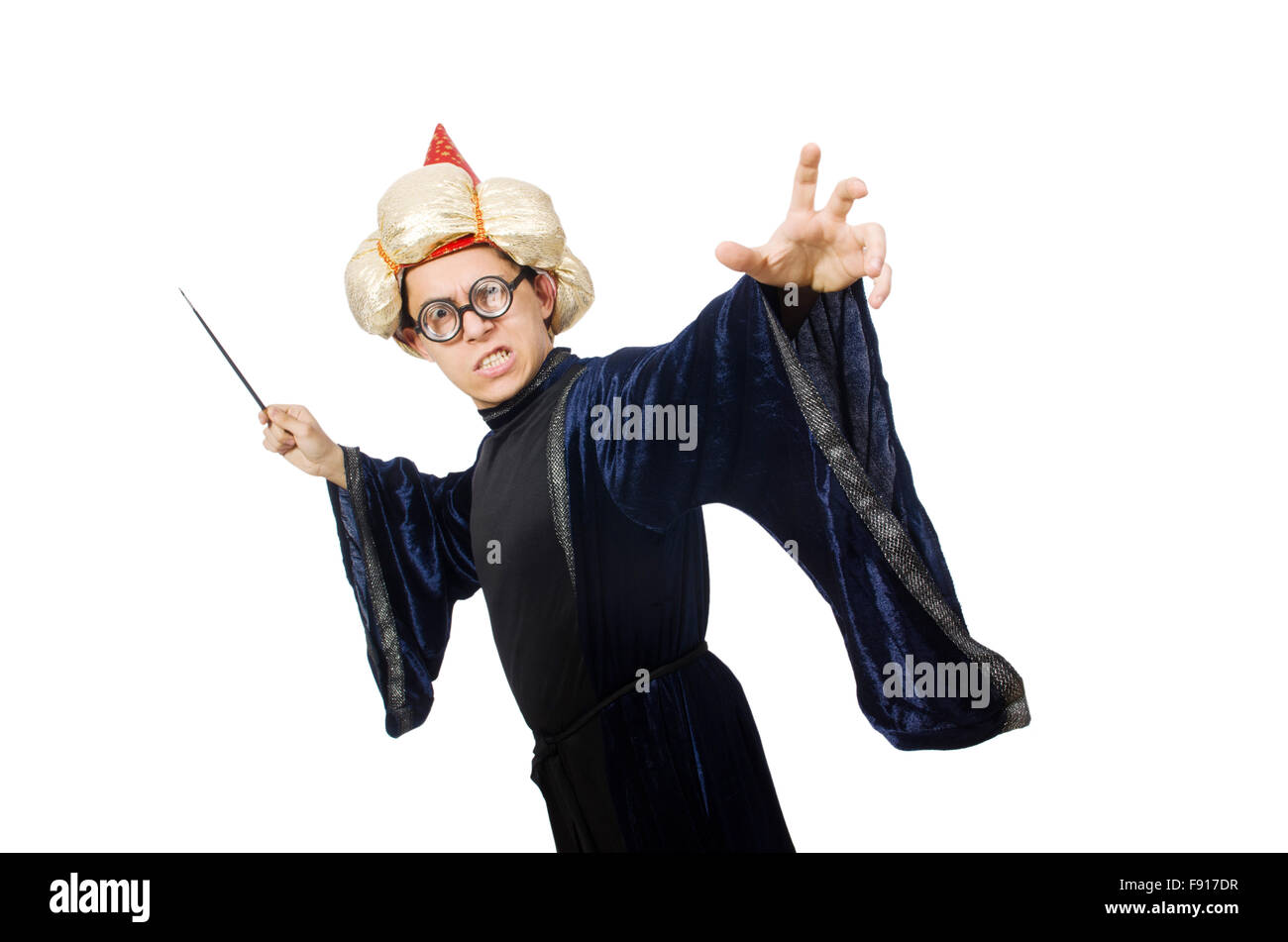Funny wise wizard isolated on the white Stock Photo - Alamy