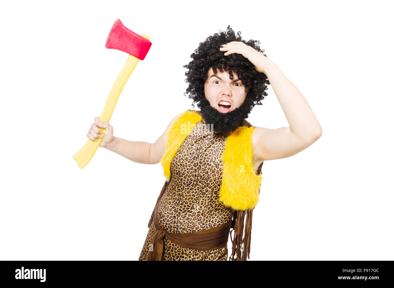 Savage man isolated on white Stock Photo - Alamy