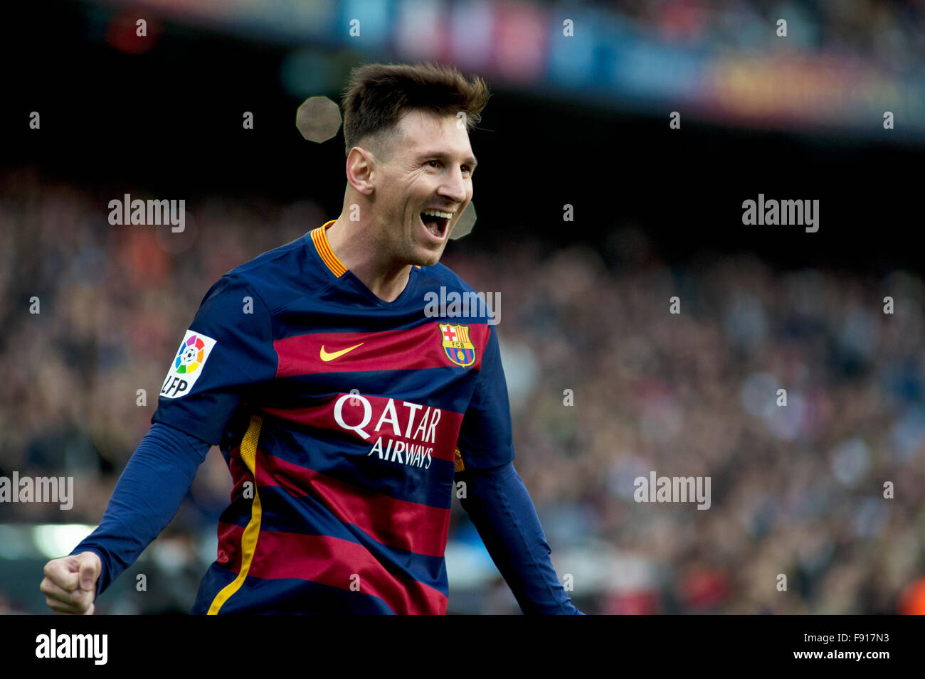 Barcelona, Spain. 12th Dec, 2015. Barcelona's Lionel Messi celebrates ...