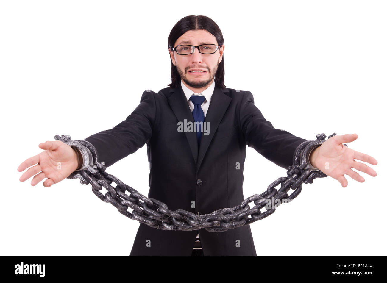 Man with chain isolated on the white Stock Photo - Alamy