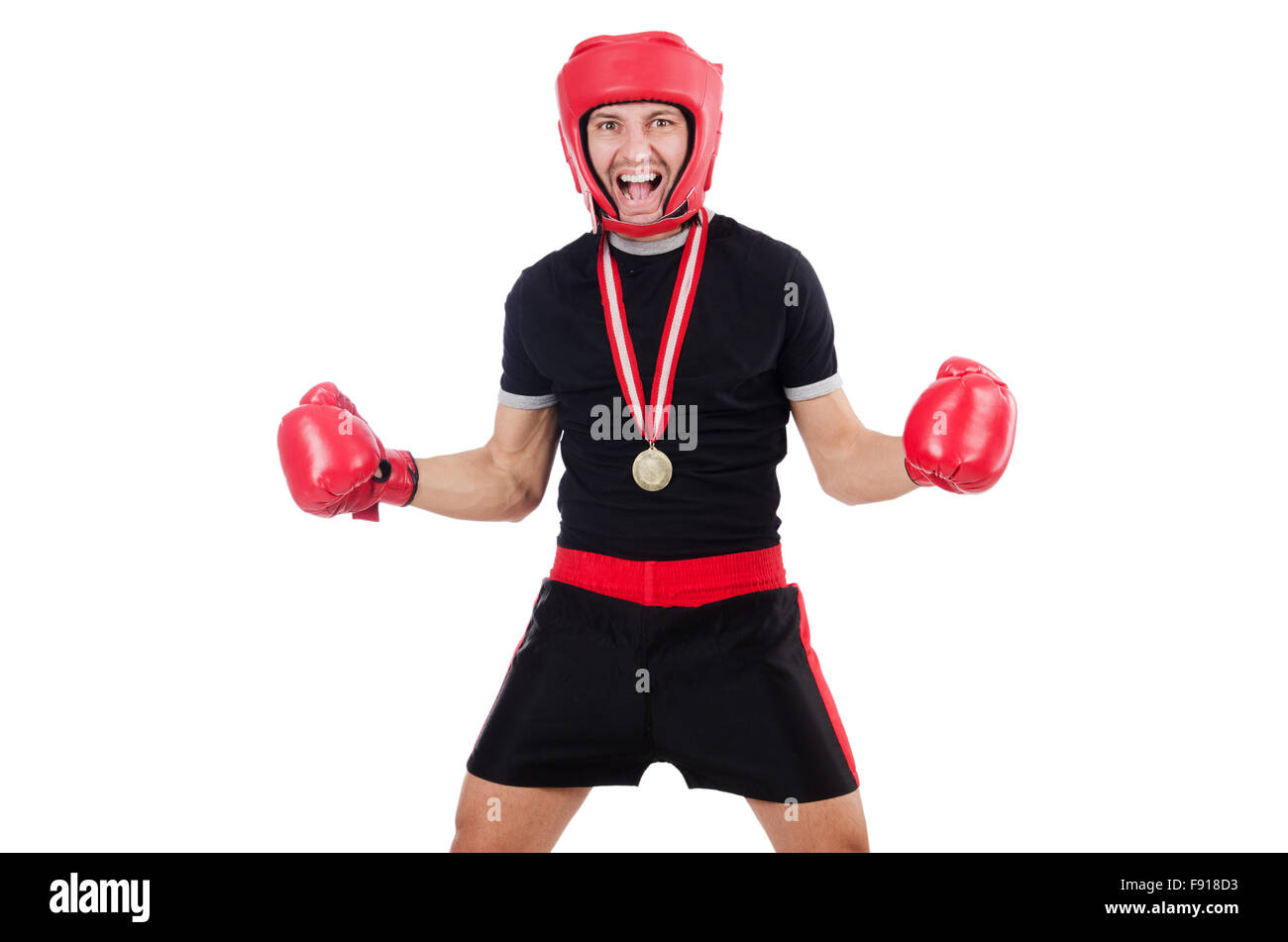 Funny boxer isolated on the white Stock Photo - Alamy