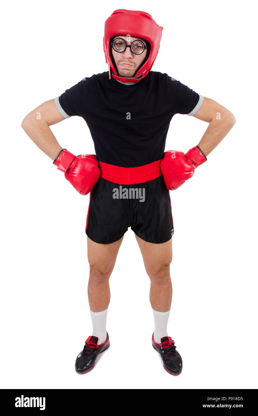Funny boxer isolated on the white Stock Photo - Alamy