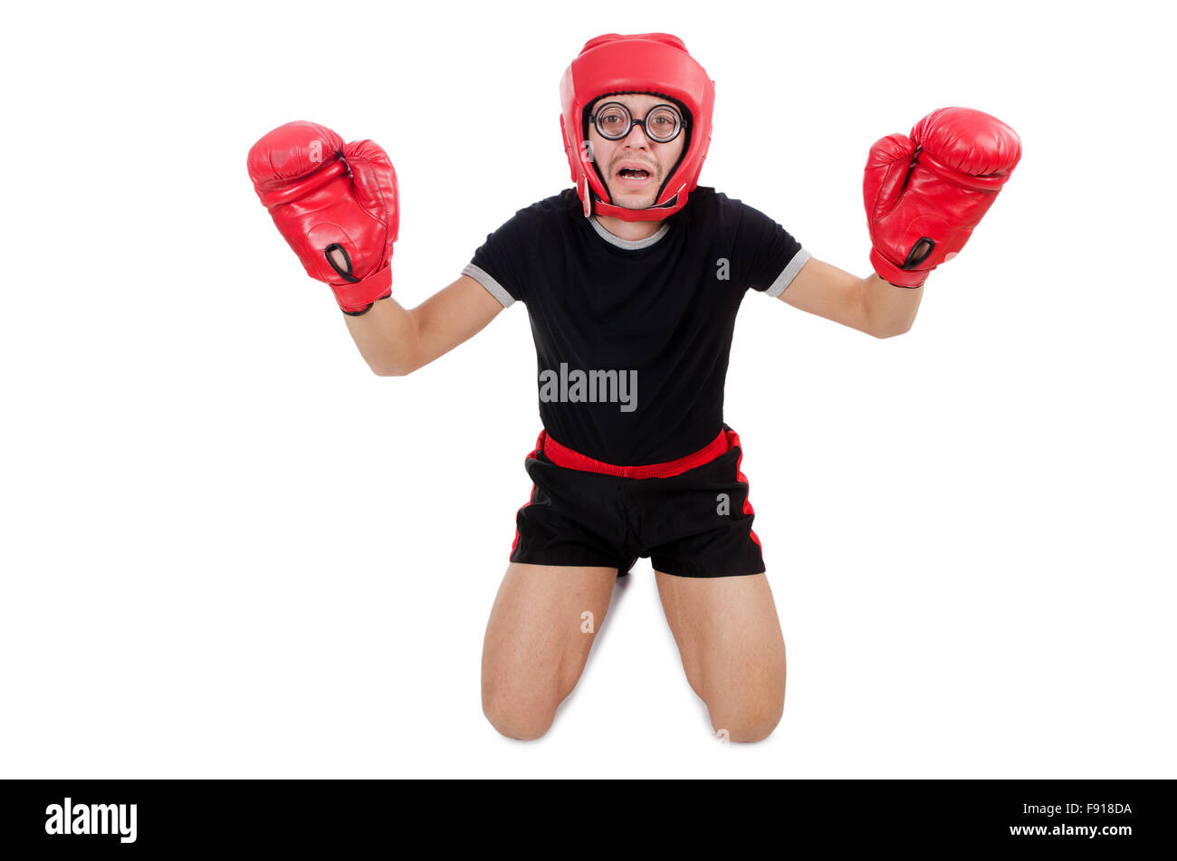 Funny boxer isolated on the white Stock Photo - Alamy