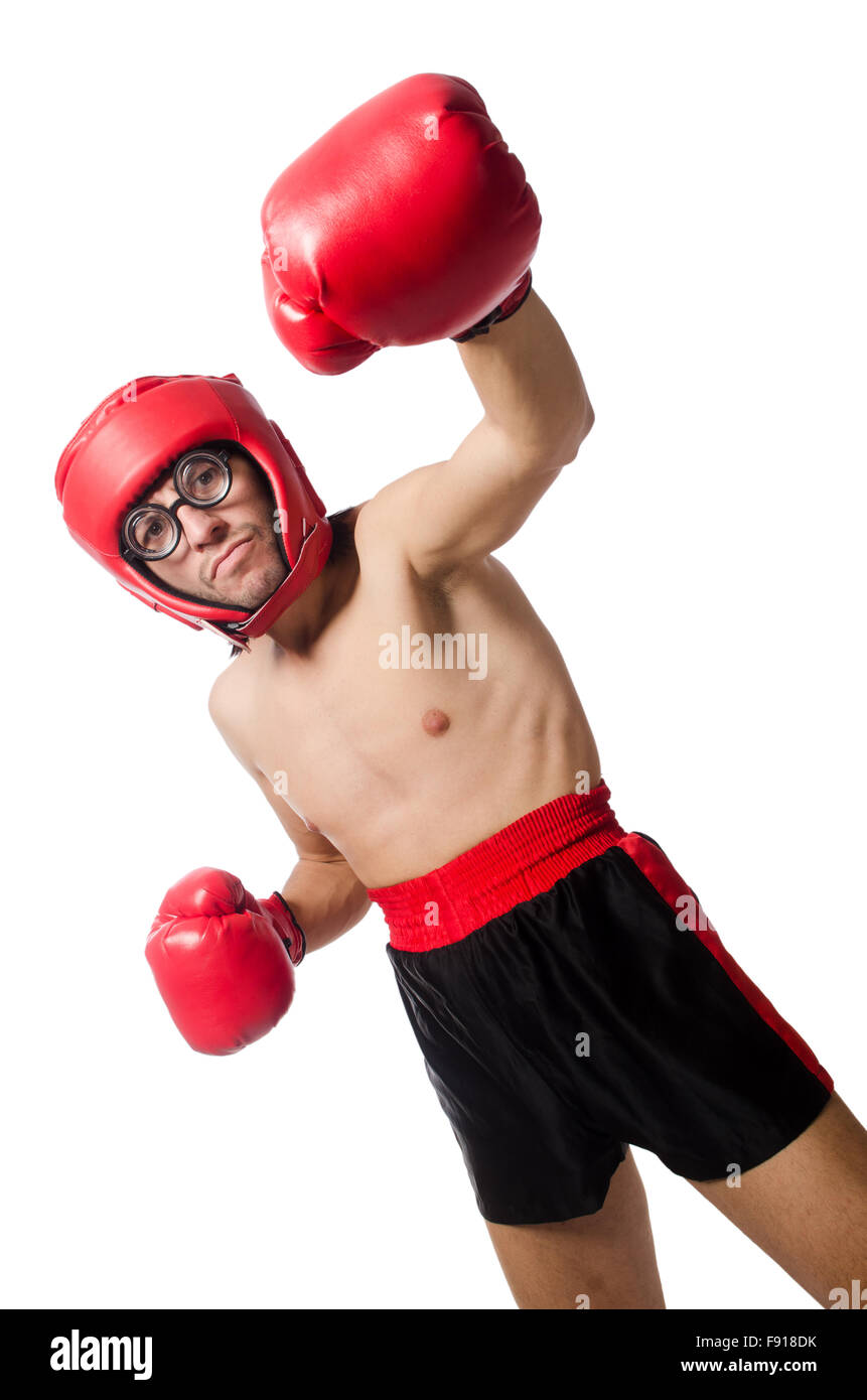 Funny boxer isolated on the white Stock Photo - Alamy