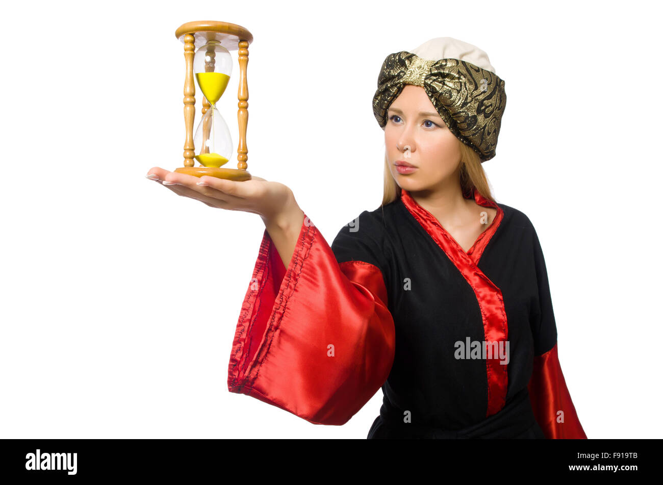 Female magician isolated on white Stock Photo - Alamy