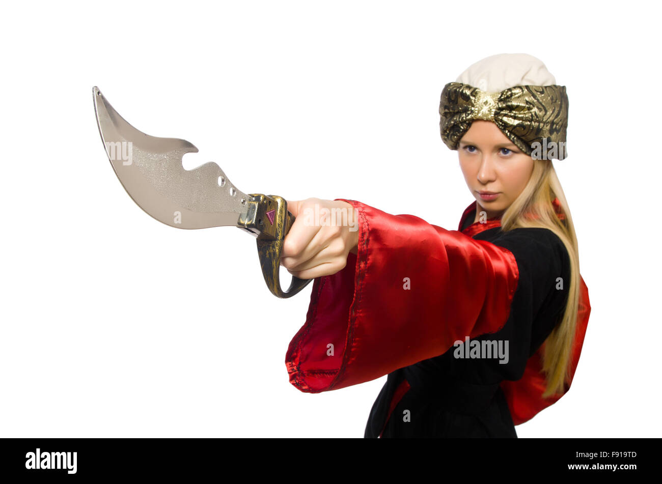 Female magician isolated on white Stock Photo - Alamy