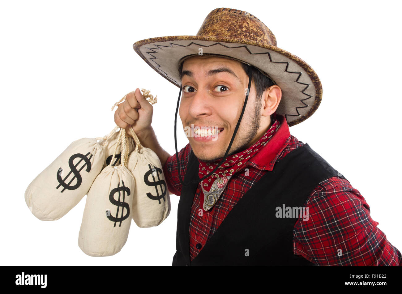 Money bag cowboy isolated hi-res stock photography and images - Alamy