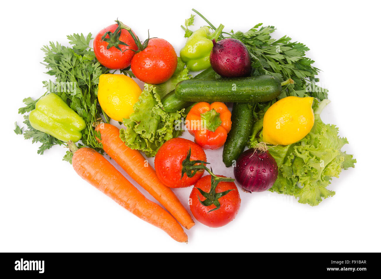 Assorted vegetables isolated on the white Stock Photo - Alamy
