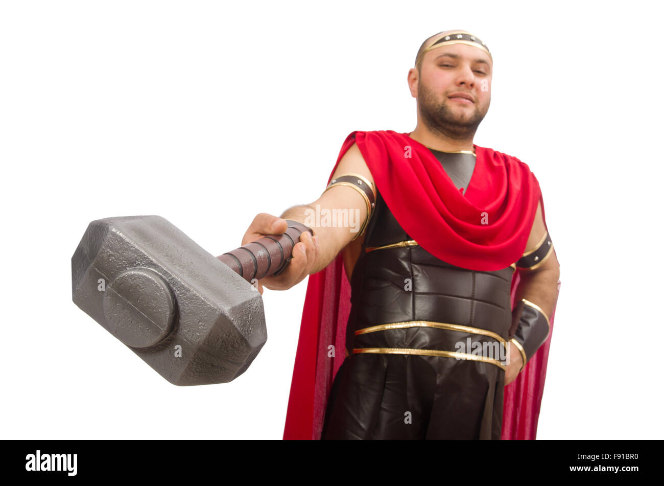 Gladiator with hammer isolated on white Stock Photo - Alamy