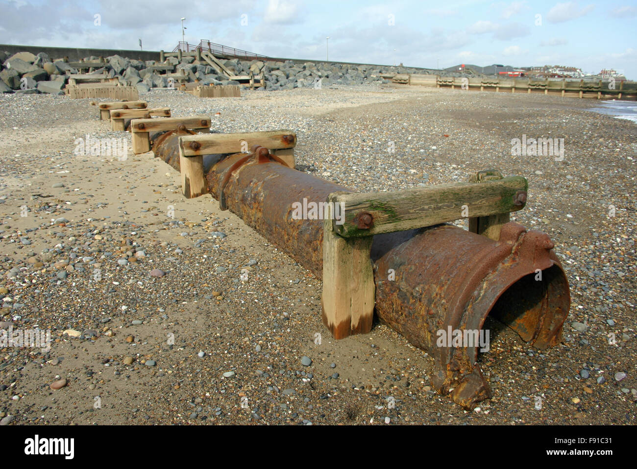 Sewer pipe and beach hi-res stock photography and images - Alamy