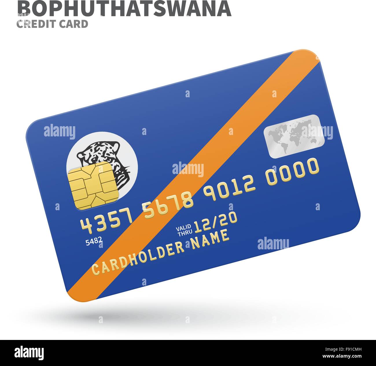 Credit card with Bophuthatswana flag background for bank, presentations ...