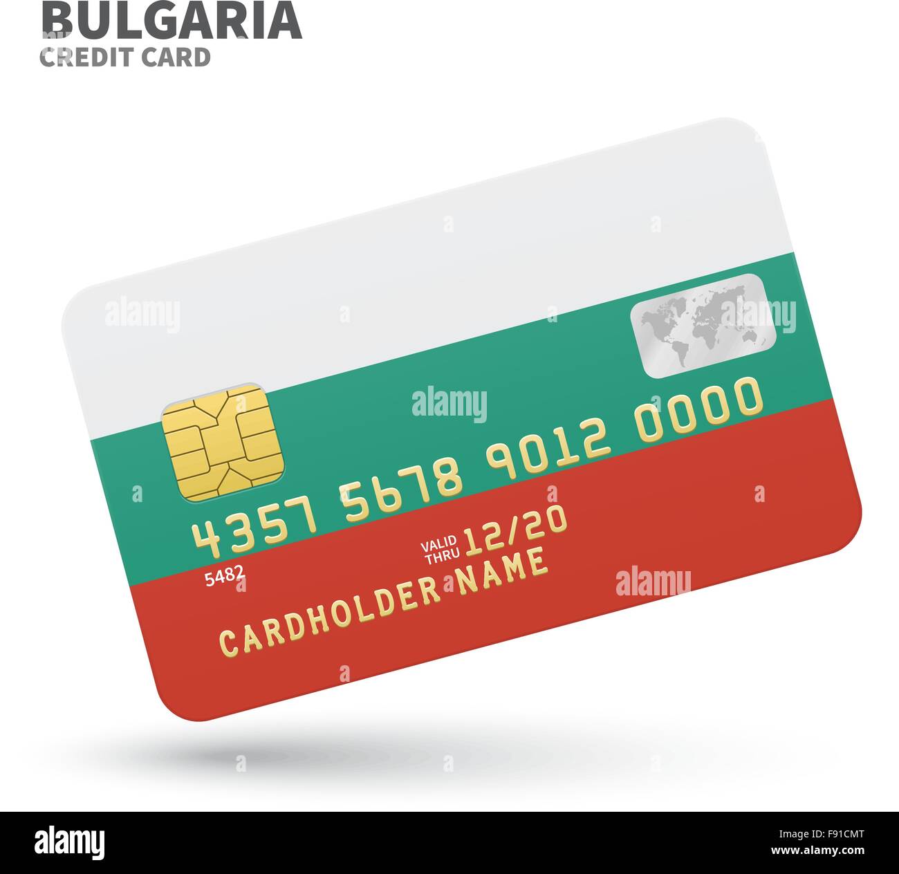 Credit card with Bulgaria flag background for bank, presentations and ...