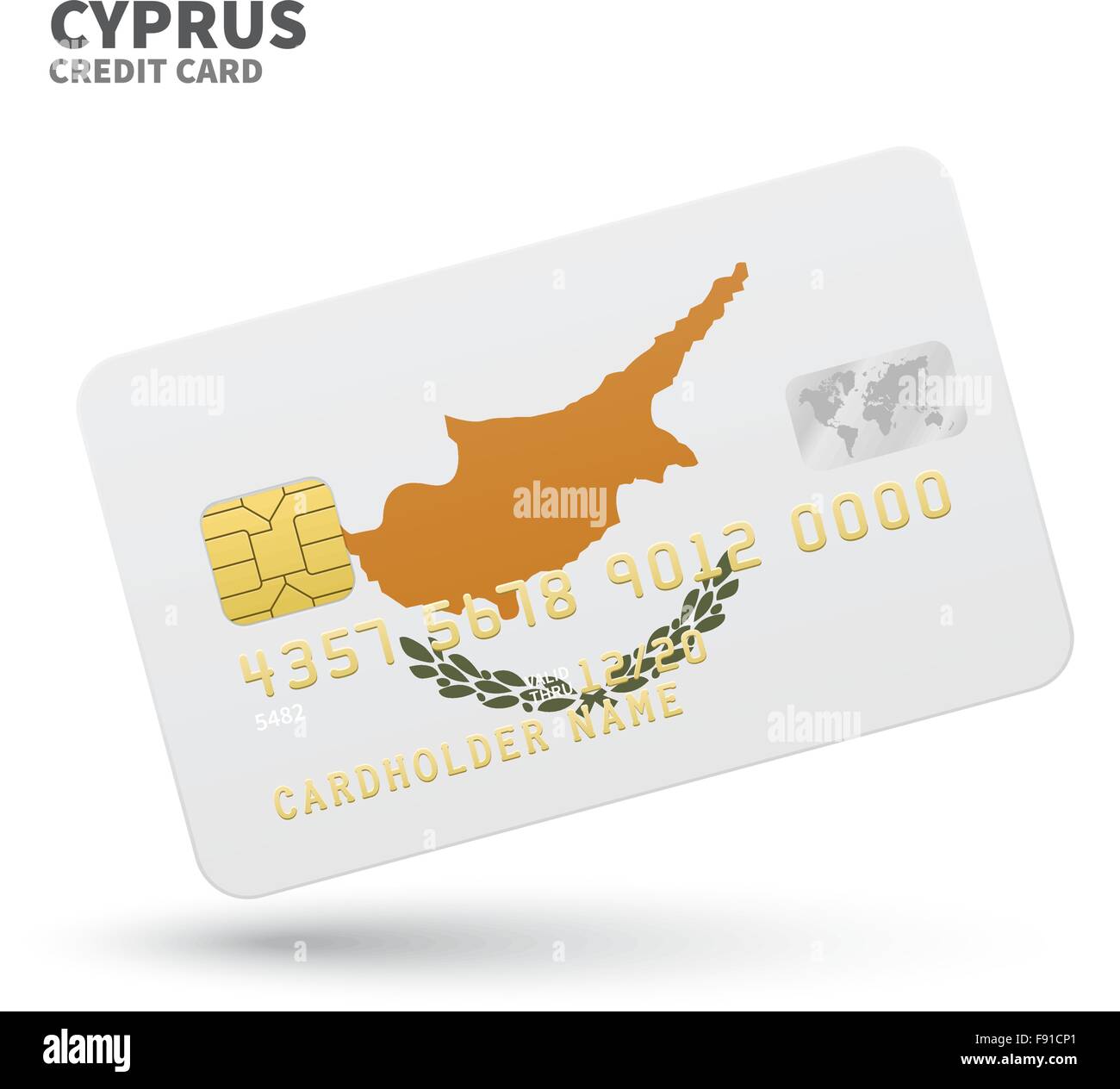 Credit card with Cyprus flag background for bank, presentations and ...
