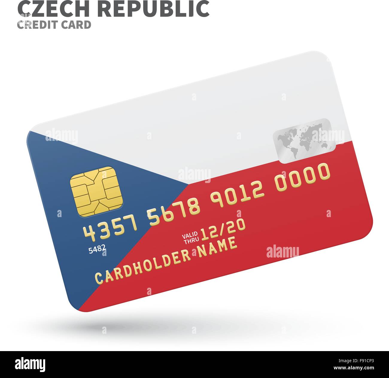 Credit card with Czech Republic flag background for bank, presentations ...