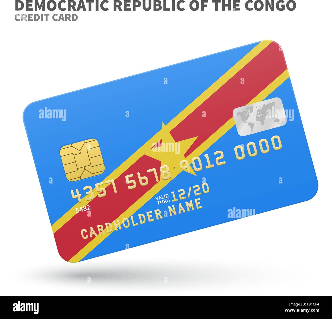 Credit card with Democratic Republic of the Congo flag background for ...