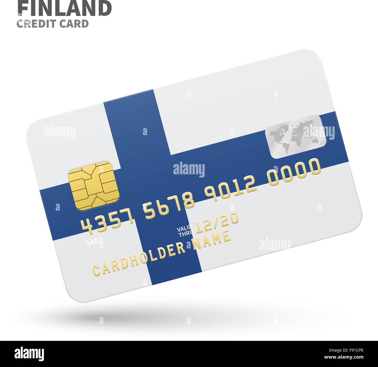 Credit card with Finland flag background for bank, presentations and ...