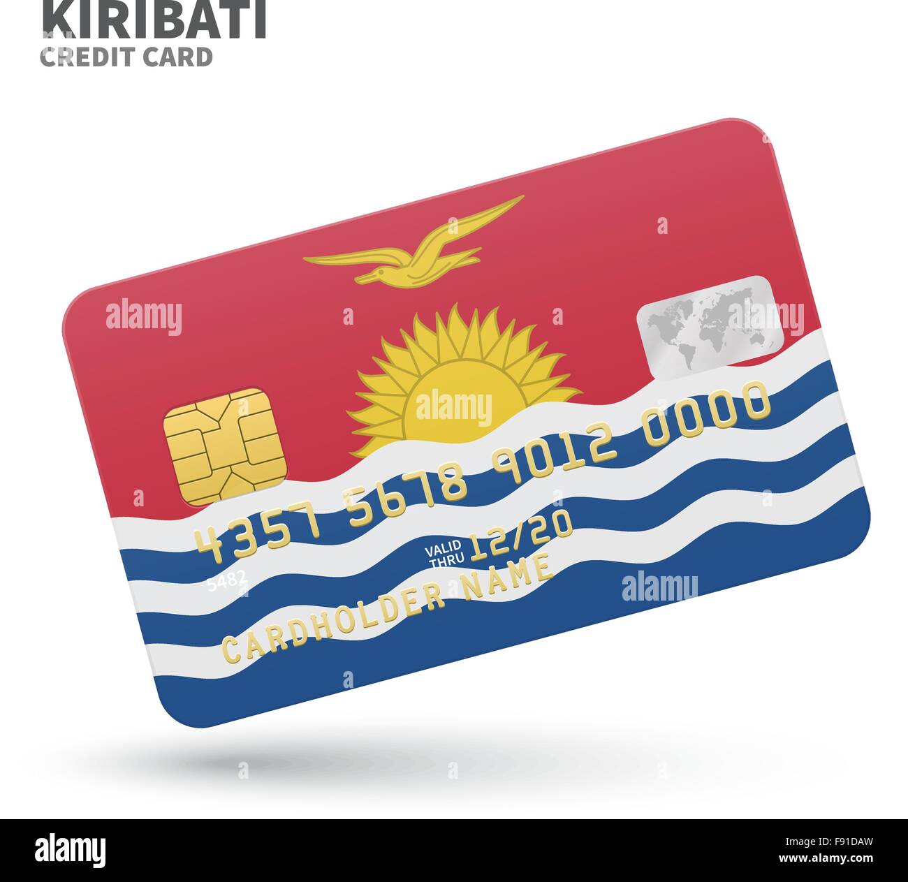Credit card with Kiribati flag background for bank, presentations and ...