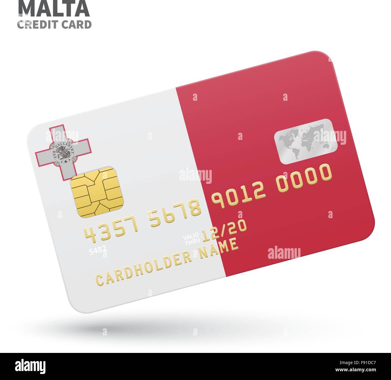 Credit card with Malta flag background for bank, presentations and ...