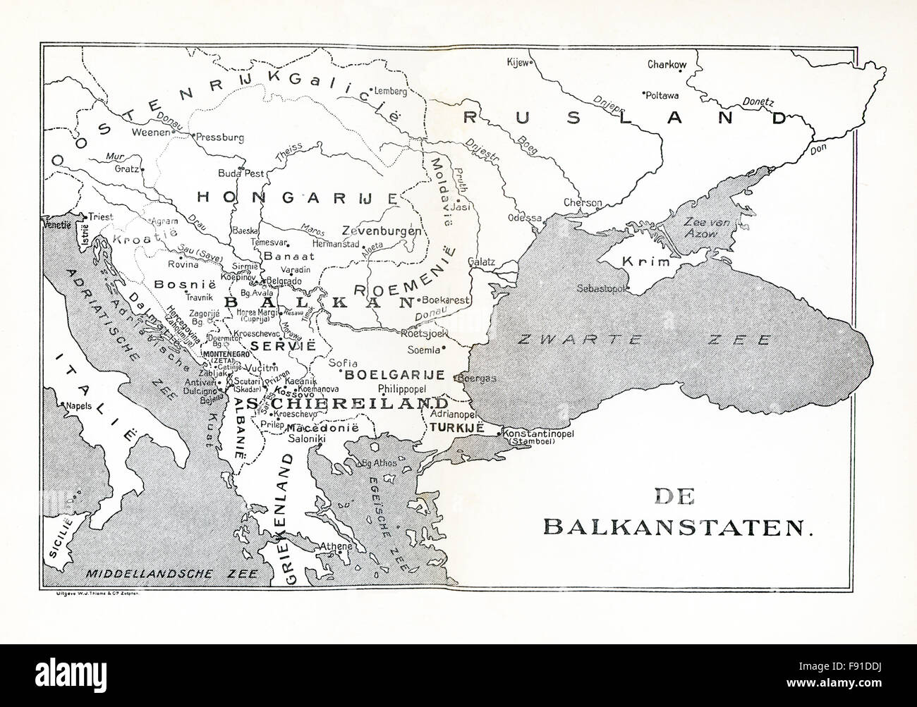 Map of balkan states hi-res stock photography and images - Alamy