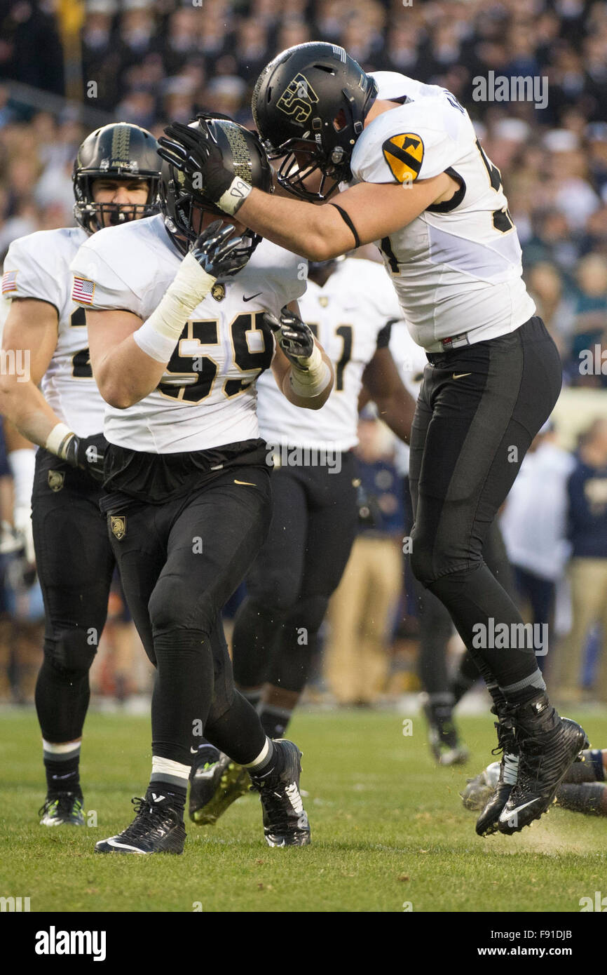 Philadelphia, PA, USA. 12th Dec, 2015. Army Black Knights defensive ...