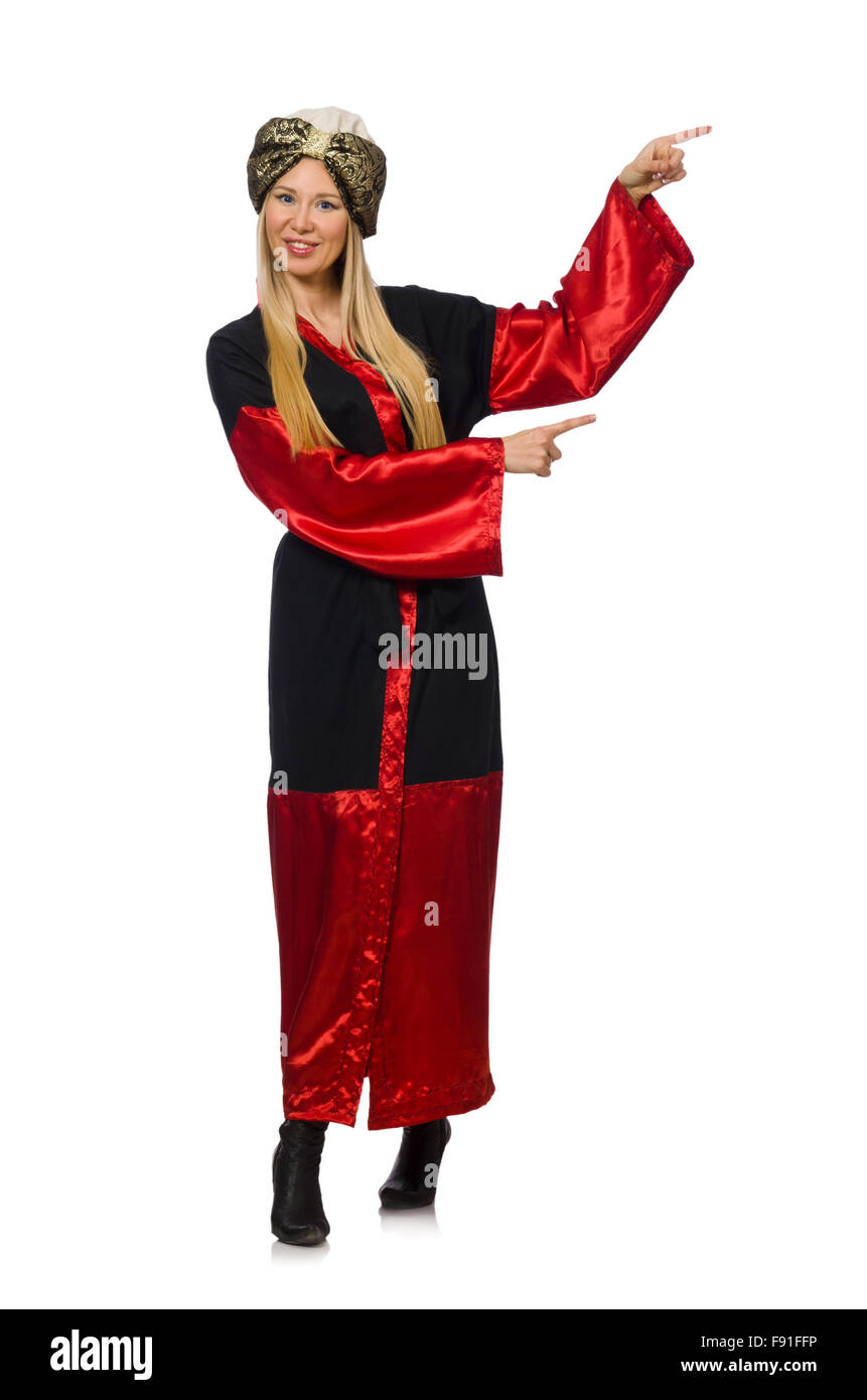 Female magician isolated on white Stock Photo - Alamy