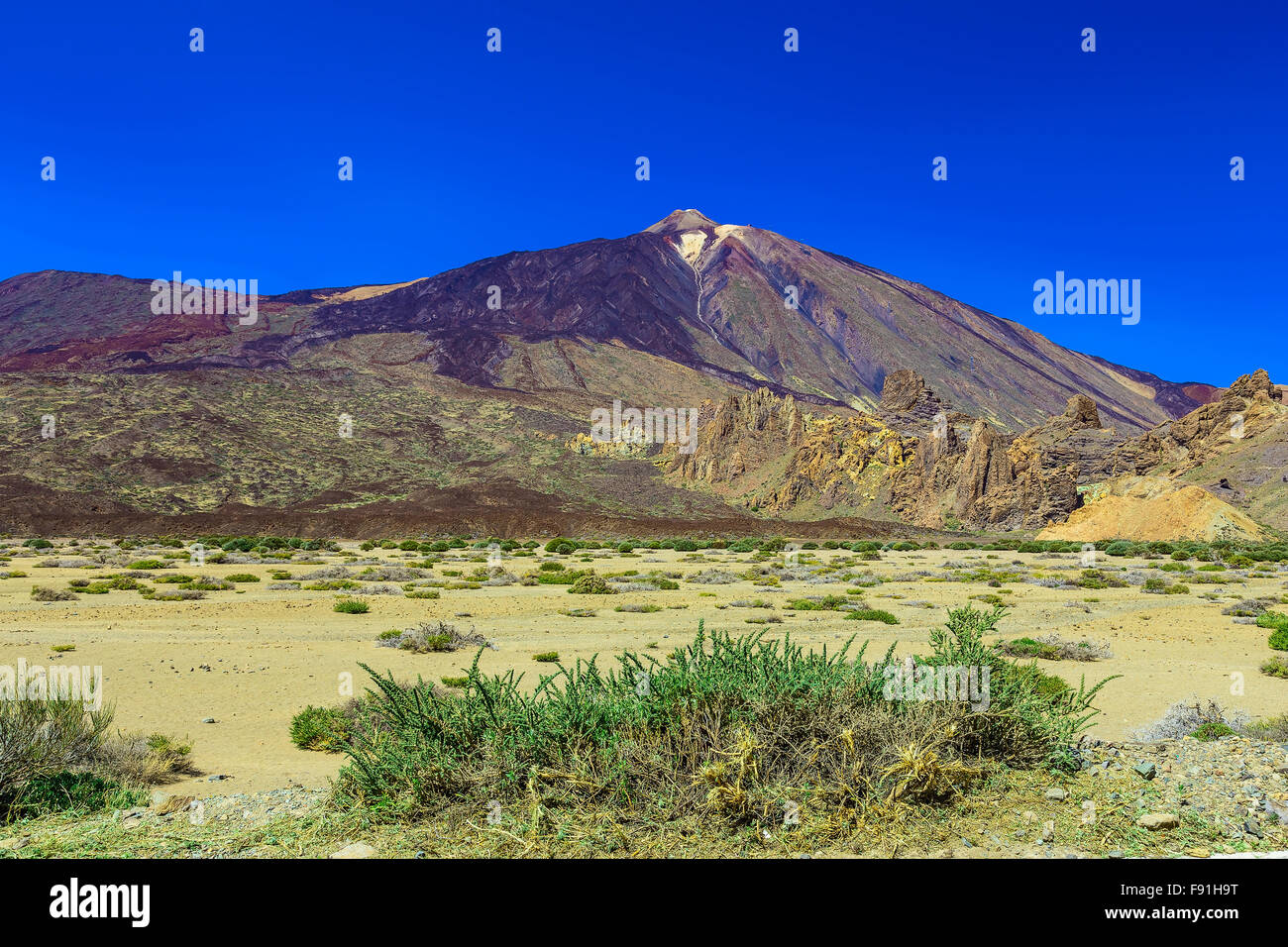 Teide Volcano Landscape in National Park on Tenerife Island in Spain at ...