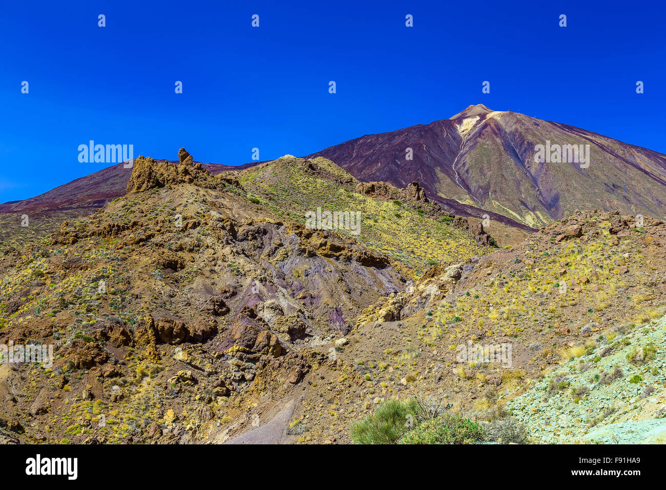 Teide Volcano Landscape in National Park on Tenerife Island in Spain at ...